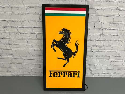 Ferrari Metal Framed Illuminated Sign | Sat 30th August Automobilia ...
