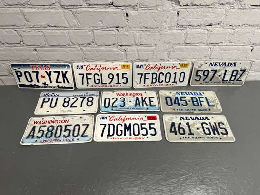Ten American Number Plates | Sat 30th August Automobilia | Anglia Car ...
