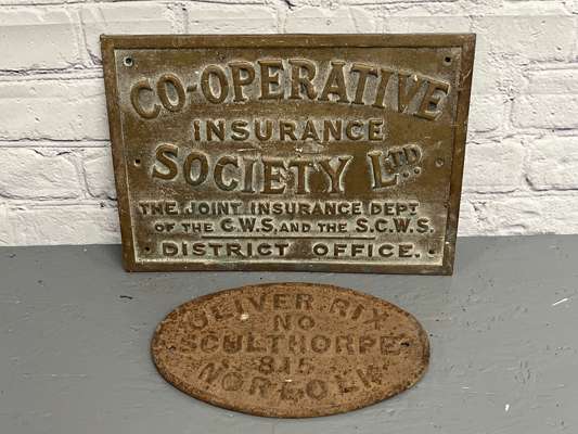 Co-Operative Insurance Society Sign & Oliver Rix Sculthorpe Implement ...