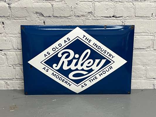 Riley Convex Enamel Sign | Sat 30th August Automobilia | Anglia Car ...