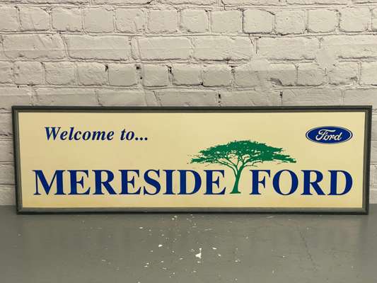 Mereside Ford, a modern framed card dealership sign, | Sat 30th August ...