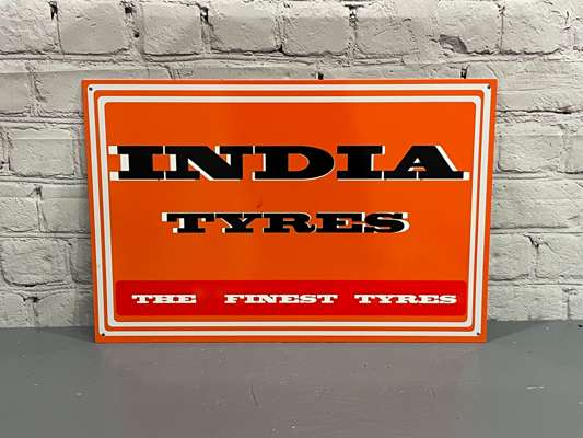 India Tyres Metal Sign | Sat 1st November Automobilia | Anglia Car Auctions