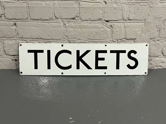 Tickets Enamel Railway Sign | Sat 1st November Automobilia | Anglia Car ...