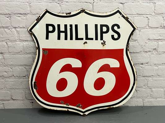 Phillips 66 Enamel Shield Sign | Sat 1st November Automobilia | Anglia ...