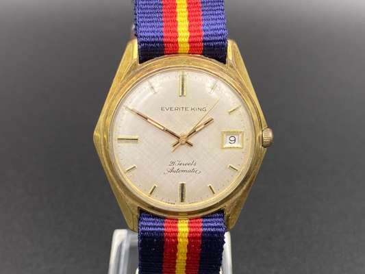 EVERITE KING, 21-jewel gold plated, automatic calendar wristwatch ...