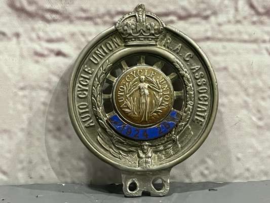 Auto Cycle Union RAC Associate Car Badge Circa 1924/25 | Sat 31st ...