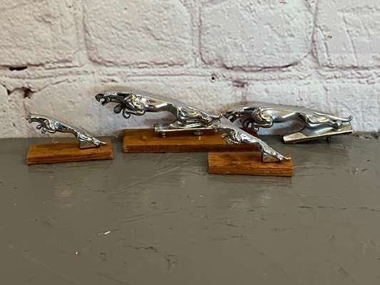 Four Jaguar Small Leaping Car Mascots | Sat 31st January Automobilia ...