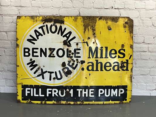 National Benzole Mixtures “Miles Ahead” Enamel Sign | Sat 31st January ...