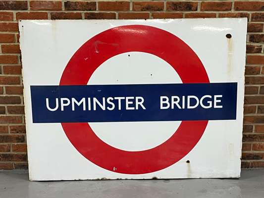 London Underground Upminster Bridge Enamel Sign | Sat 31st January ...