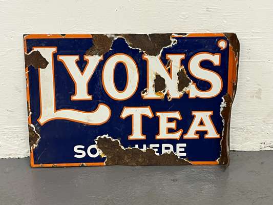 Lyons Tea Sold Here Enamel Flange Sign | Sat 11 April Automobilia & Sun ...